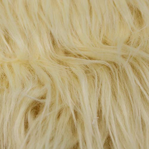 Stylish Fabric 60" Wide 1-2 Inches Long Pile Luxury Shag Fur (Maize, 1 Yard)