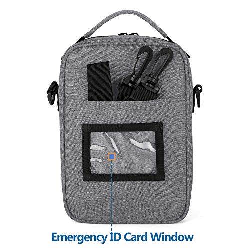 CURMIO Insulin Cooler Case Epipen Travel Bag, Insulated Diabetic Carrying Case with Shoulder Strap for Insulin Supplies, Glucose Meter, Asthma Inhaler, Gray