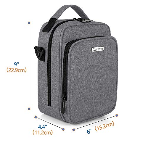 CURMIO Insulin Cooler Case Epipen Travel Bag, Insulated Diabetic Carrying Case with Shoulder Strap for Insulin Supplies, Glucose Meter, Asthma Inhaler, Gray