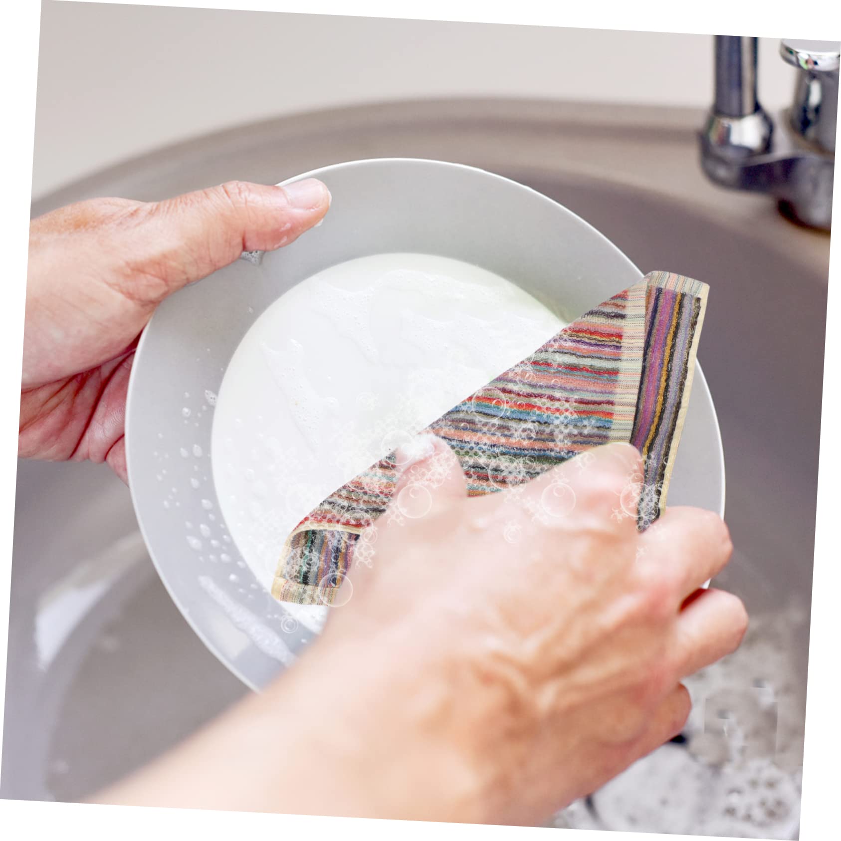 Cabilock 10pcs Baby Washcloths Natural Cotton Dish Towels Reusable Square Cleaning Cloths Absorbent Soft Hand Towels for Kitchen Bathroom 30X30CM (Random Color)