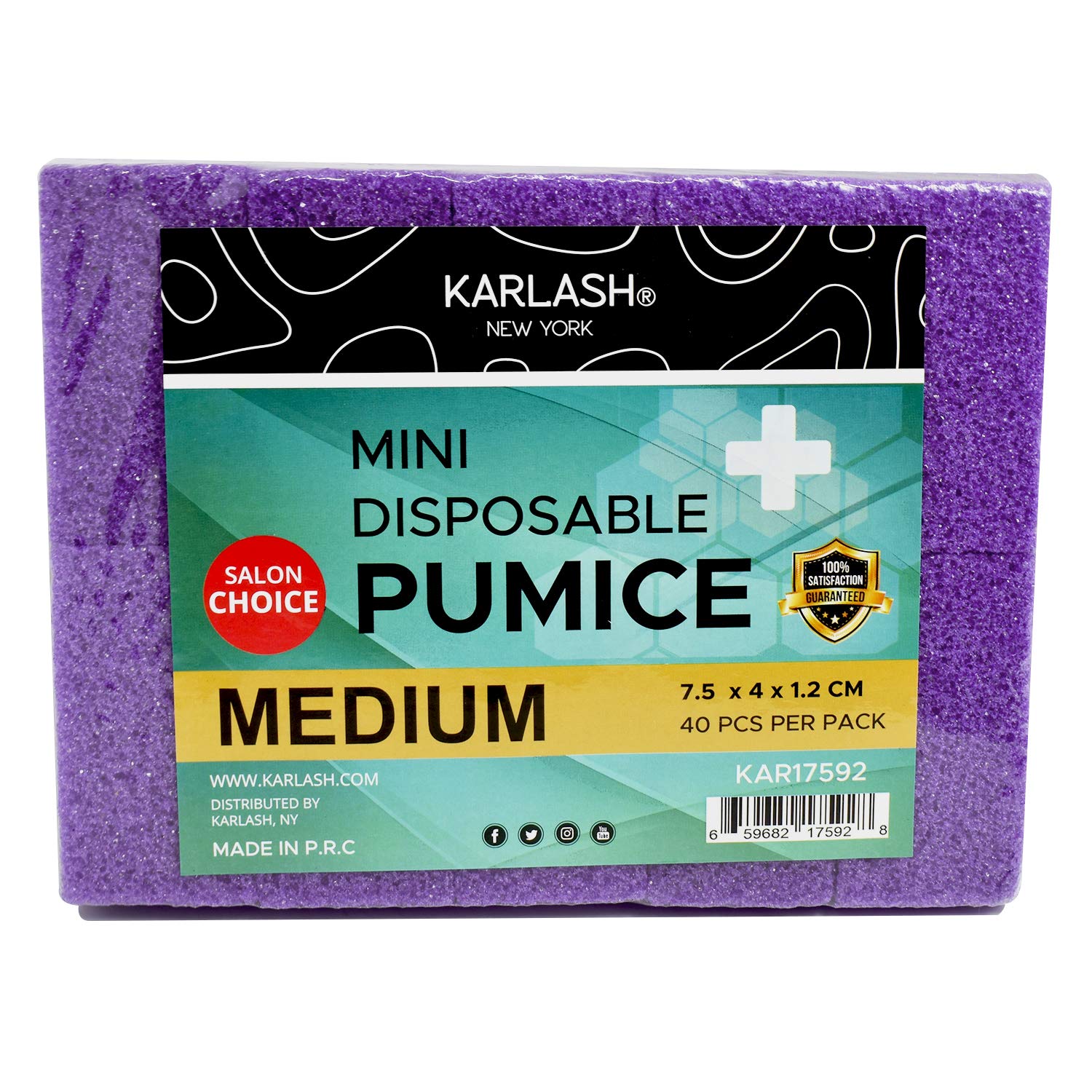 Karlash Mini Dispossable Pumice Pad Size: 7.5 x 4 x 1.2 cm Remove Hard Callused Skin from Hand & Feet (400PCS, Medium Grit)