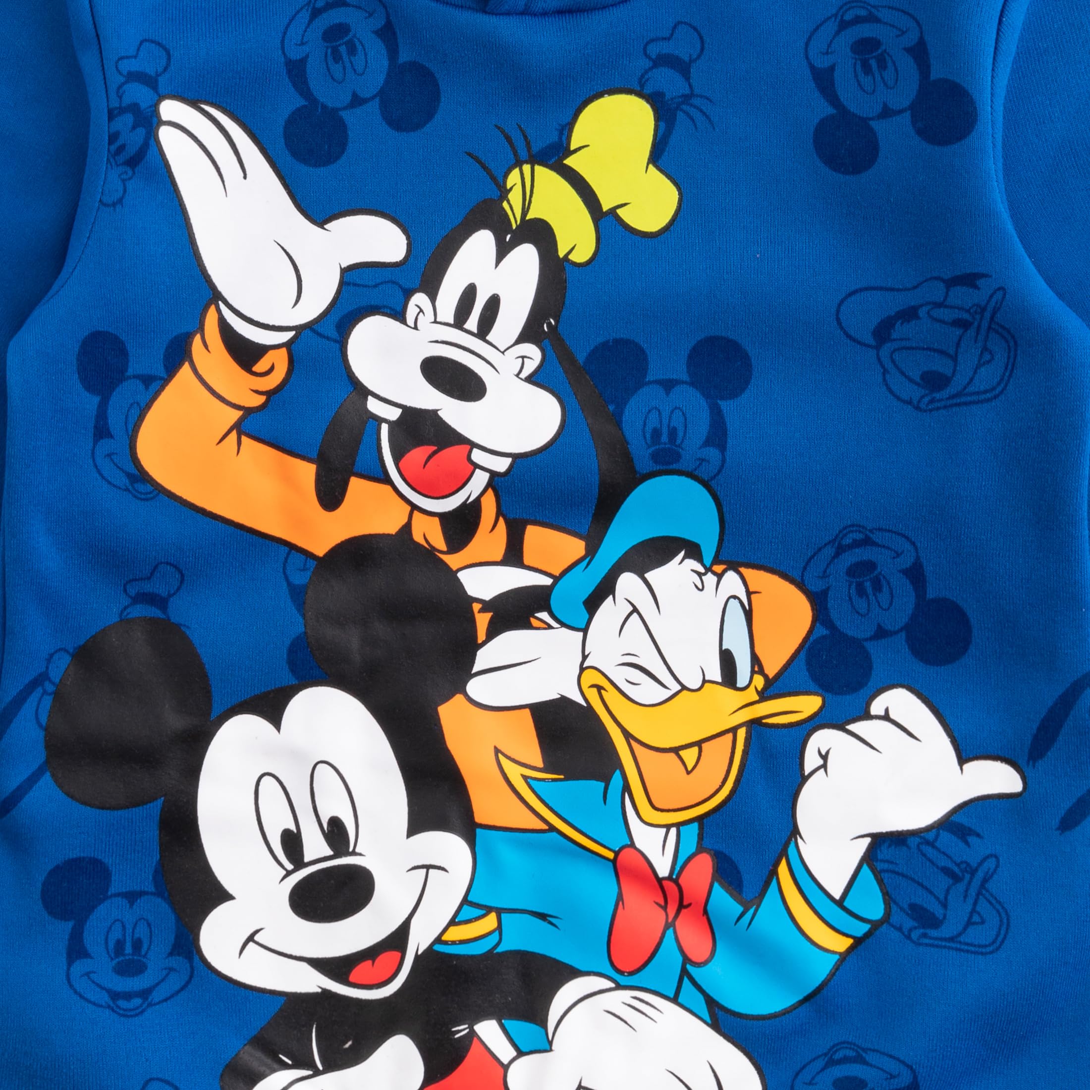 Disney Mickey Mouse, Goofy and Donald Duck Boys Pullover Hoodie for Toddler, Little and Big Kids Blue