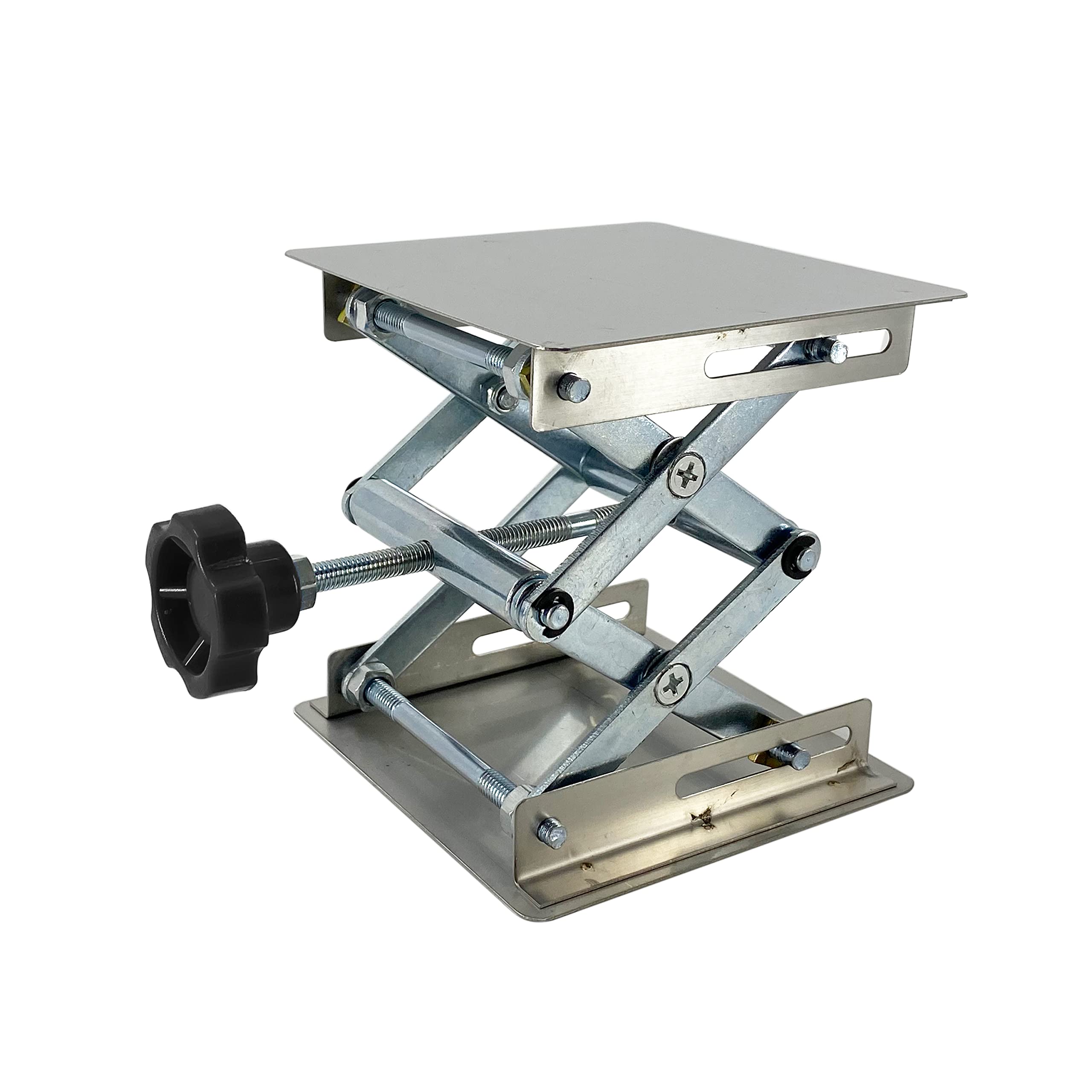 TEXALAN(R) Lab Jack Stainless Steel Lift Table Mini Scissor Jack 4"x4"x6" Max Load 6.6 lbs/3kg