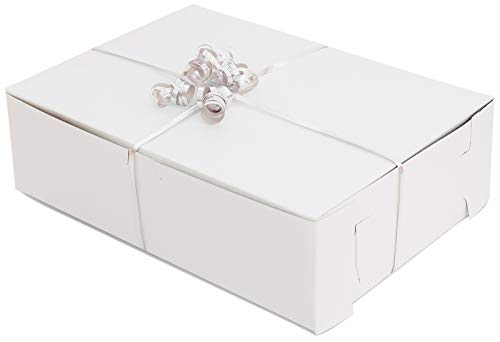 Made in USA Recycled White Kraft Cake Box & Rectangular Cake Boards (Pack of 5 β Front Loading)