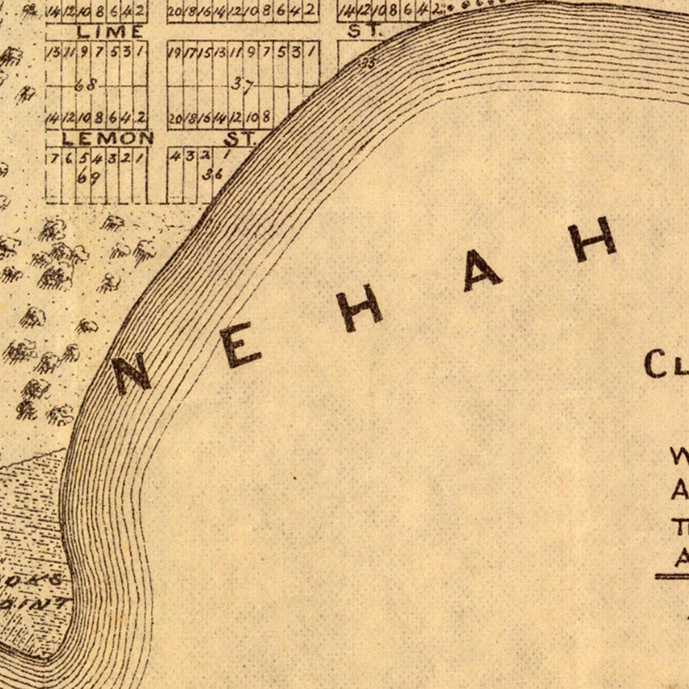 Antiguos Maps - City of Clermont, Florida map circa 1884 - measures 24 in x 30 in (610 mm x 762 mm)