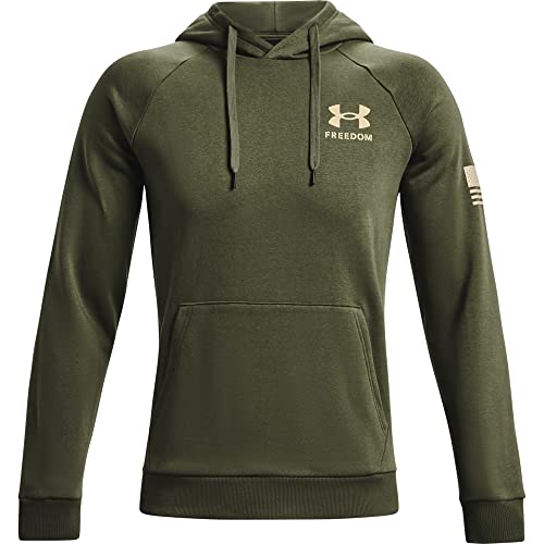 Under Armour mens New Freedom Flag Hoodie, Marine Od Green (390)/Desert Sand, Large