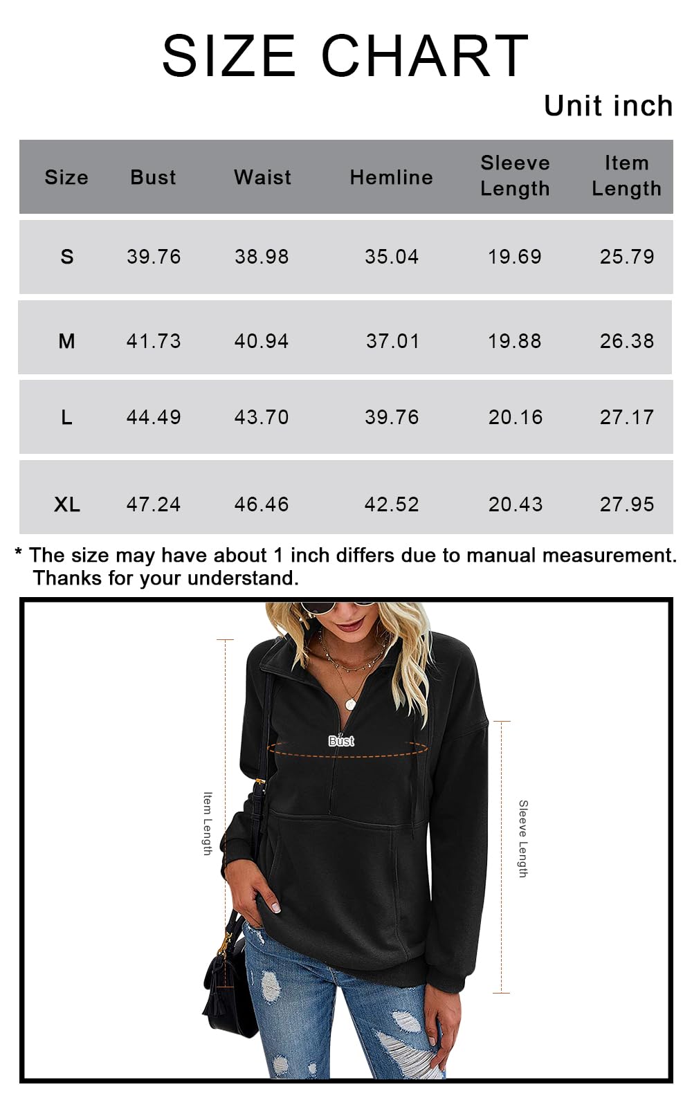 PRETTYGARDEN Women's Casual Long Sleeve Lapel Zipper Sweatshirt Drawstring Loose Pullover Tops (Apricot, Large)