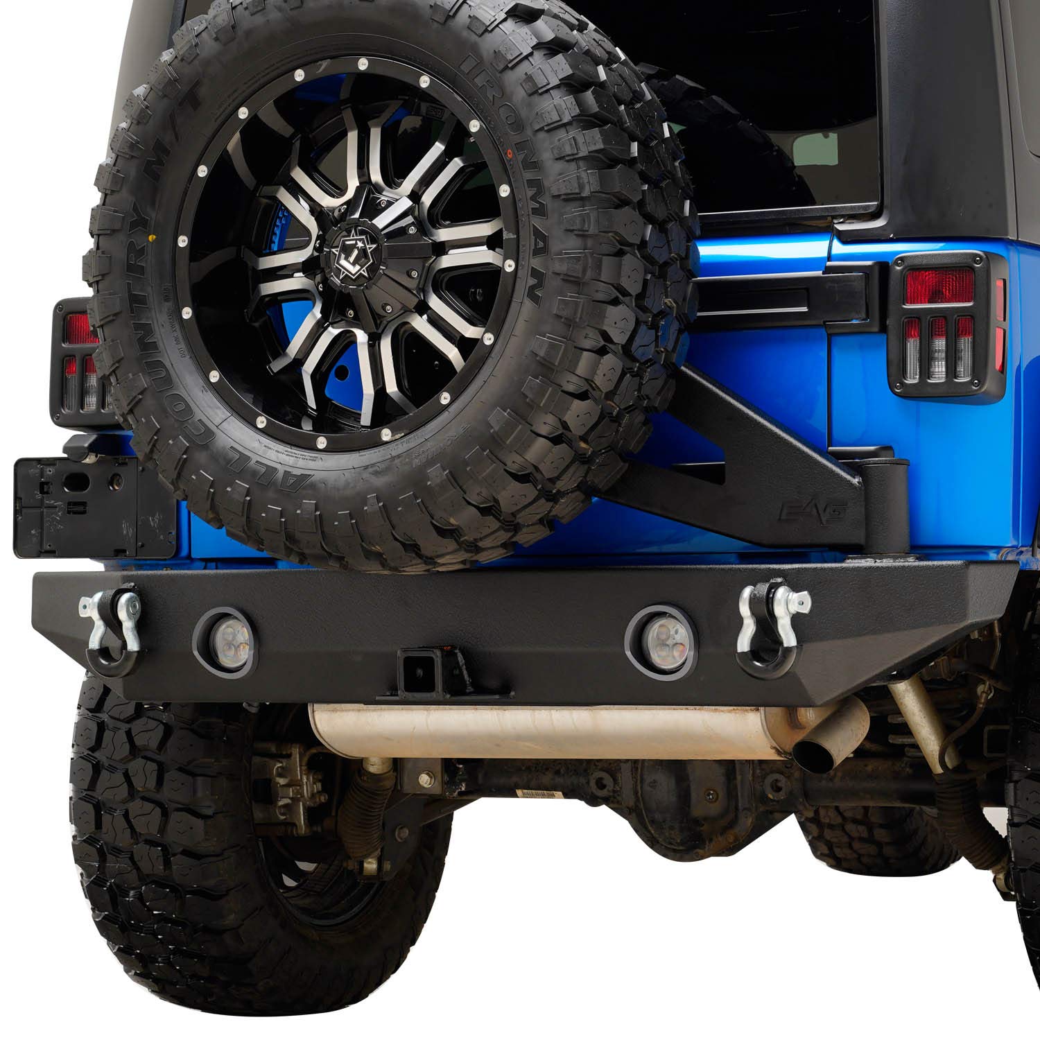 EAG Rear LED Bumper with Tire Carrier W/Linkage Fit for 07-18 Wrangler JK