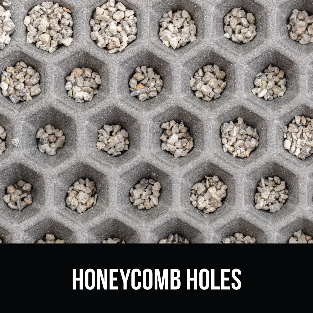 GORILLA GRIP Honeycomb Cat Litter Mat, Two Layer Trapping Waste Mats, Soft On Paws, Indoor Box Supplies and Essentials, Feeding Trap, Water Resistant on Floors, Slate Gray