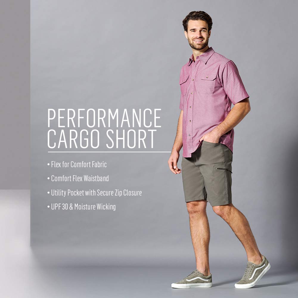 Wrangler Authentics Men's Performance Comfort Flex Cargo Short, Earth Green, 42