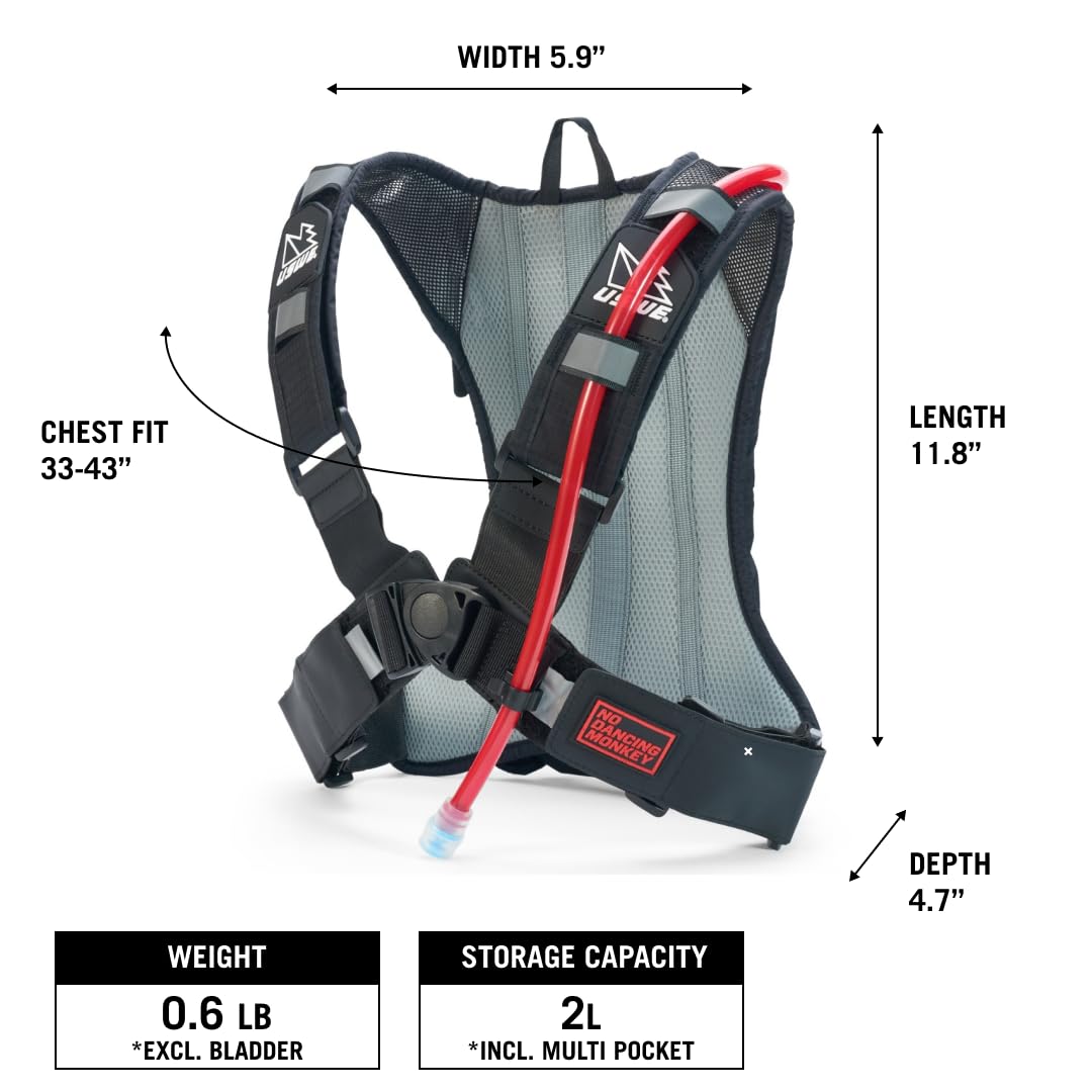 USWE Outlander Hydration Pack with Water Bladder, Hydration Backpack - Backpack for Cycling, MTB, Trail Running & More (2L, Yellow)