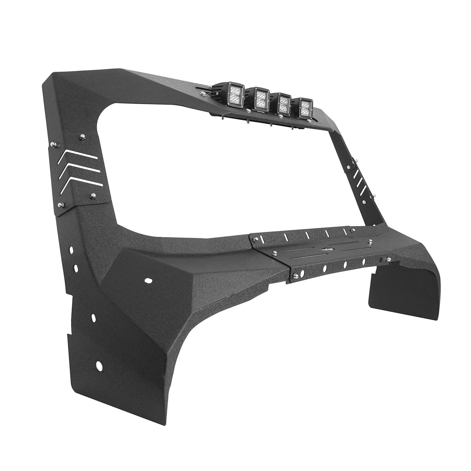 Hooke Road TJ Windshield Frame Cover Roof Sun Visor Cowl Body Armor w/LED Lights for Jeep Wrangler TJ 1997 1998 1999 2000 2001 2002 2003 2004 2005 2006