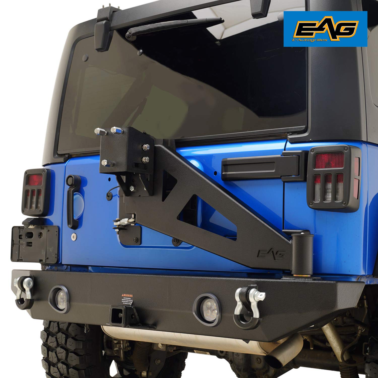 EAG Rear LED Bumper with Tire Carrier W/Linkage Fit for 07-18 Wrangler JK