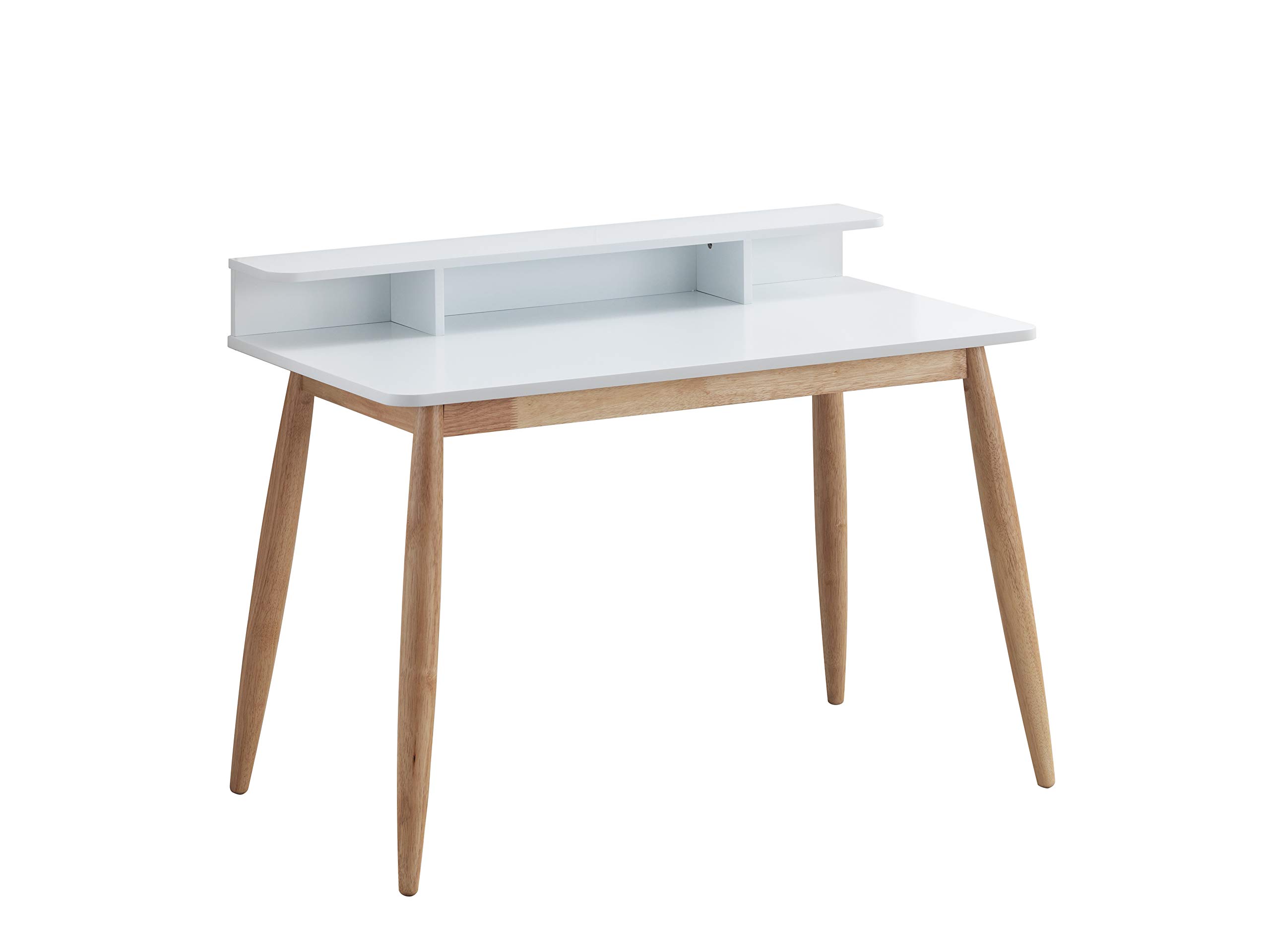 Roundhill Furniture Roskilde Storage Wood Office Desk, White