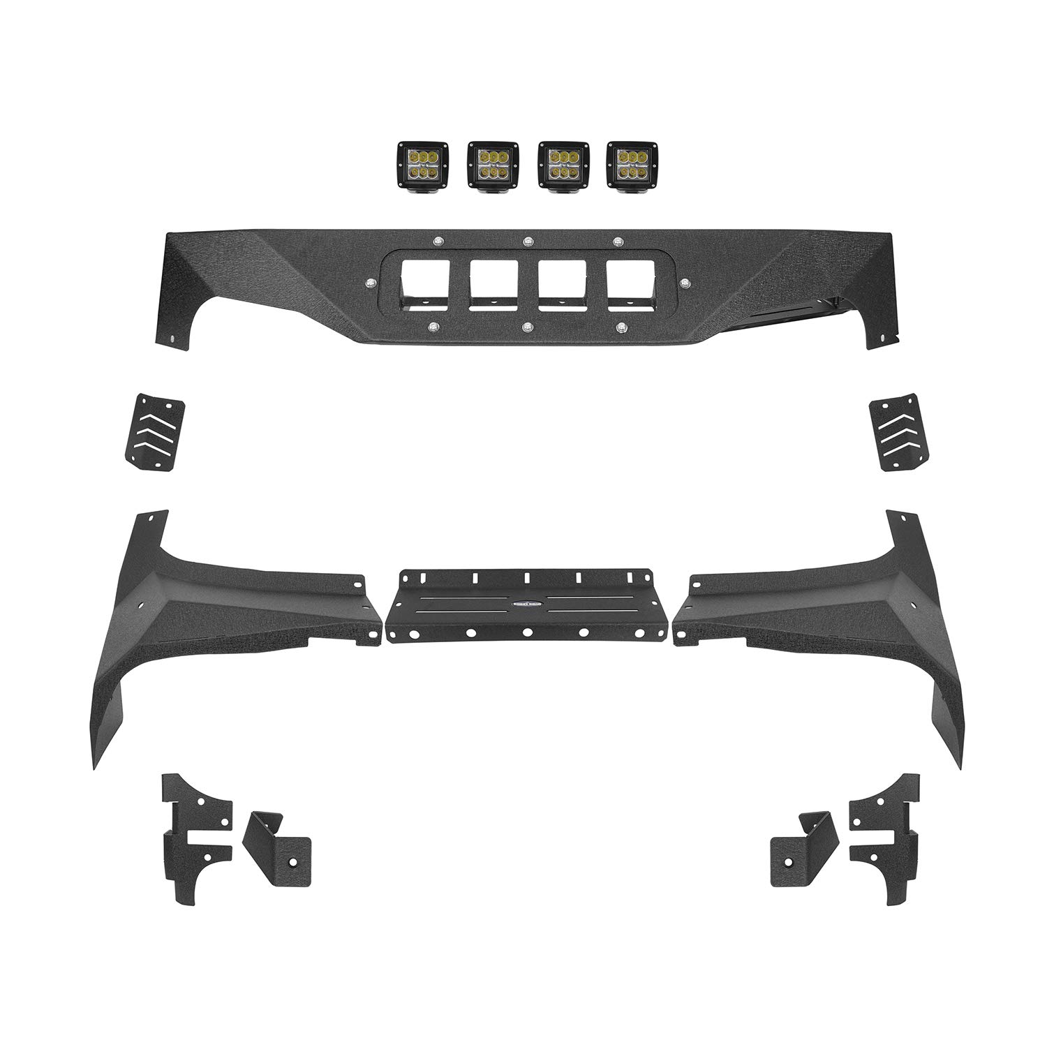 Hooke Road TJ Windshield Frame Cover Roof Sun Visor Cowl Body Armor w/LED Lights for Jeep Wrangler TJ 1997 1998 1999 2000 2001 2002 2003 2004 2005 2006