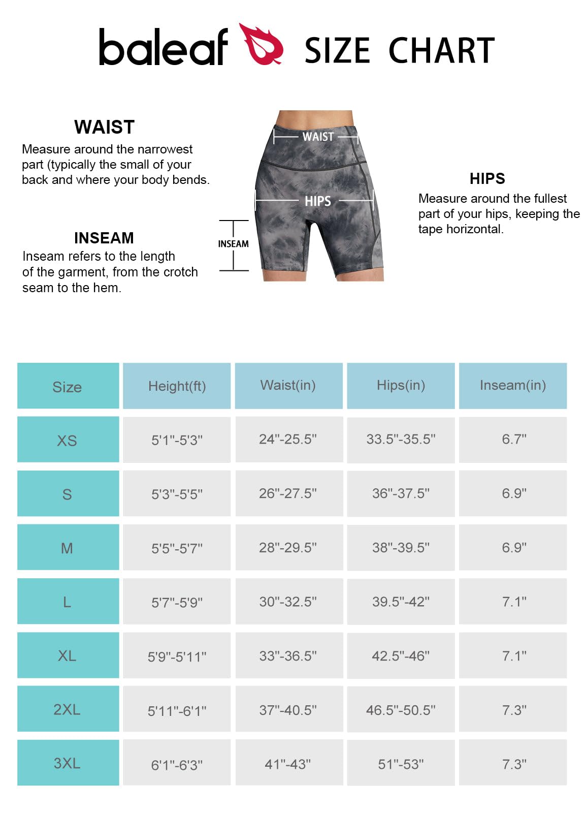 baleaf Biker Shorts Women Yoga Gym Workout Spandex Running Volleyball Tummy Control Compression with Pockets Soft 7" Tie Dye Black M