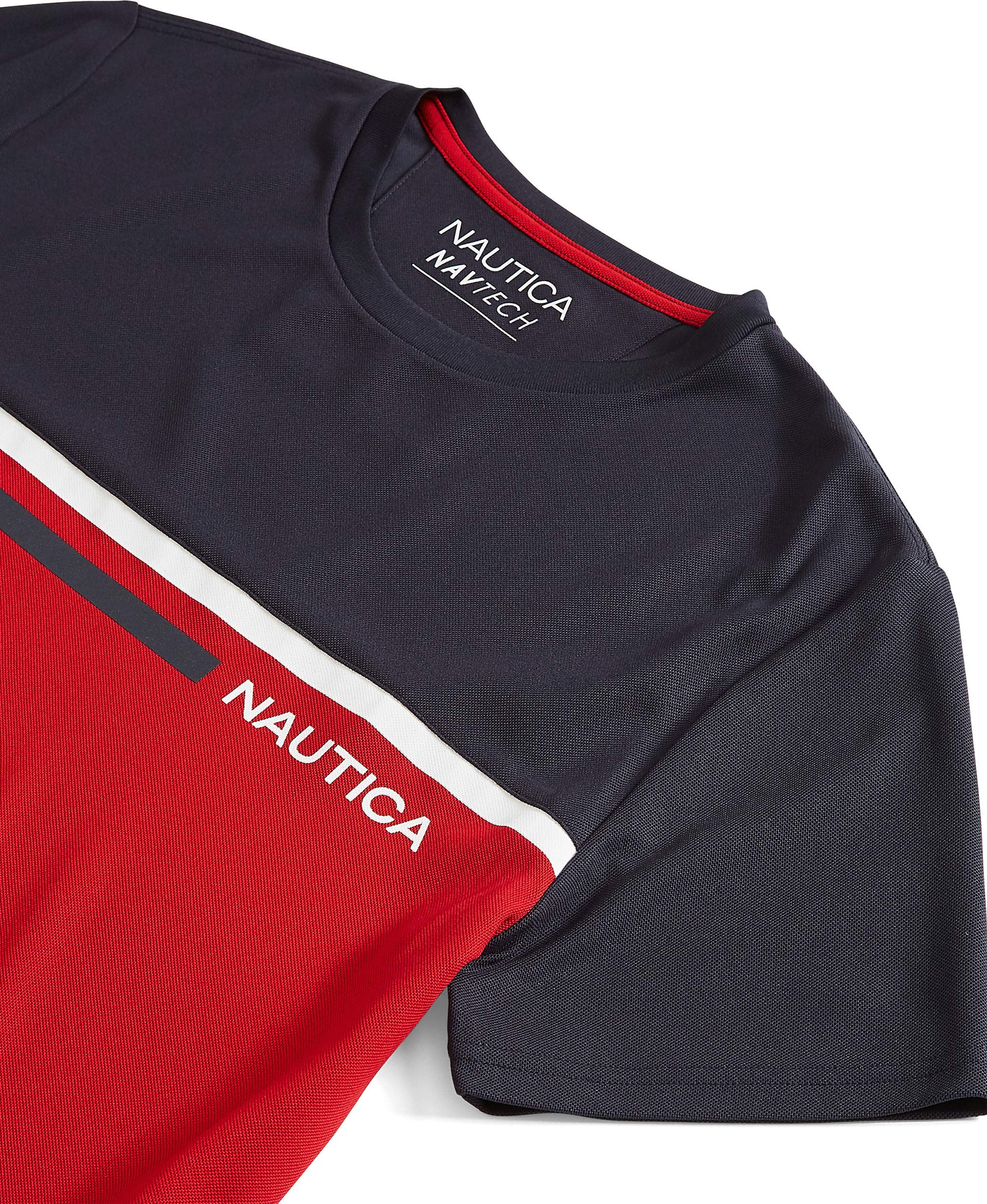Nautica mens Nautica Men's Navtech Colorblock Tee T Shirt, Nautica Red, X-Large US