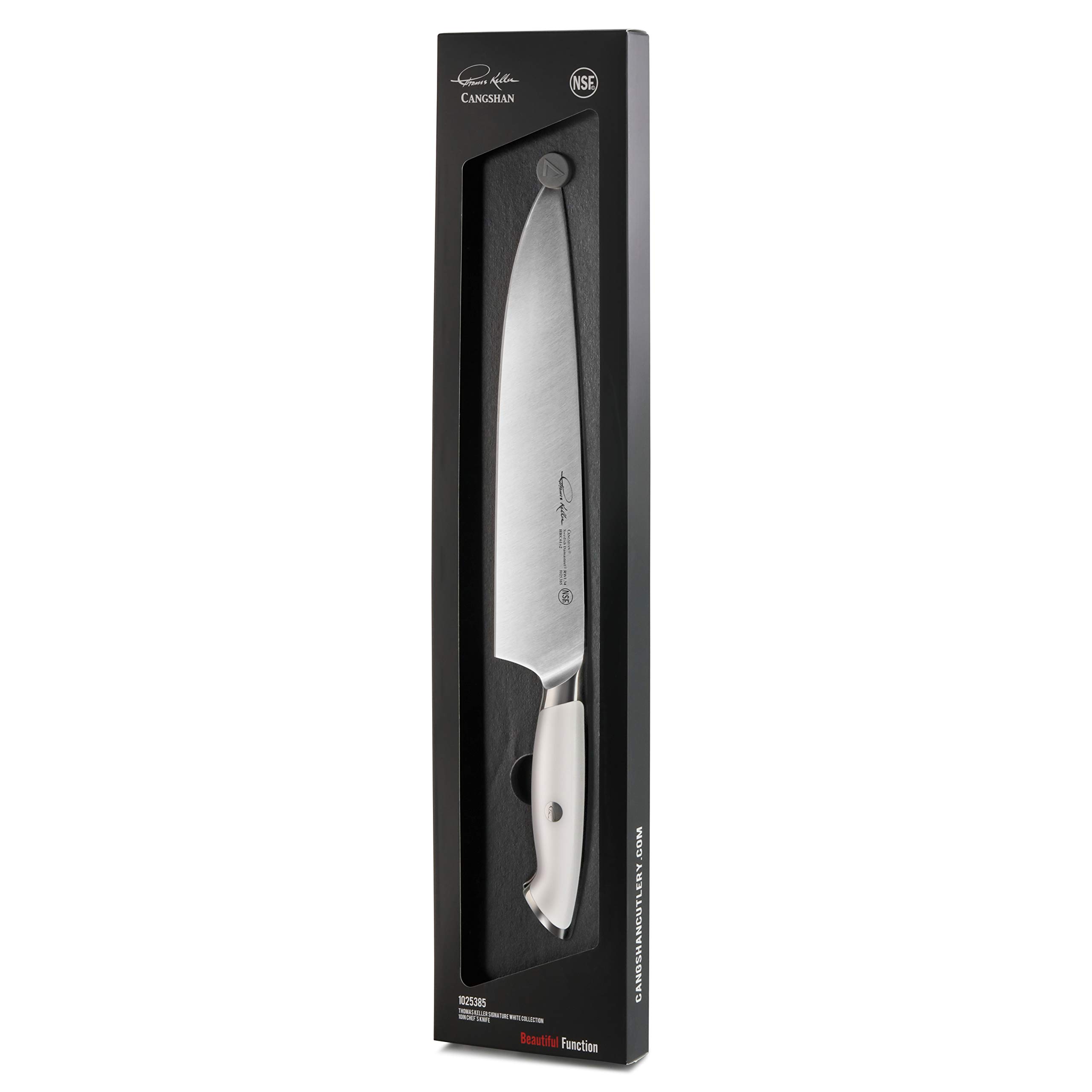 Cangshan Thomas Keller Signature Collection Swedish Powder Steel Forged, 10-Inch Chef's Knife, White