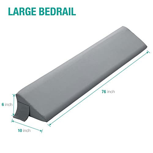 Vekkia King Size(76"x10"x6") Bed Wedge Pillow/Headboard Pillow/Mattress Wedge,Gap Filler to Close The Gap (0-6") Between Headboard and Mattress (Gray)