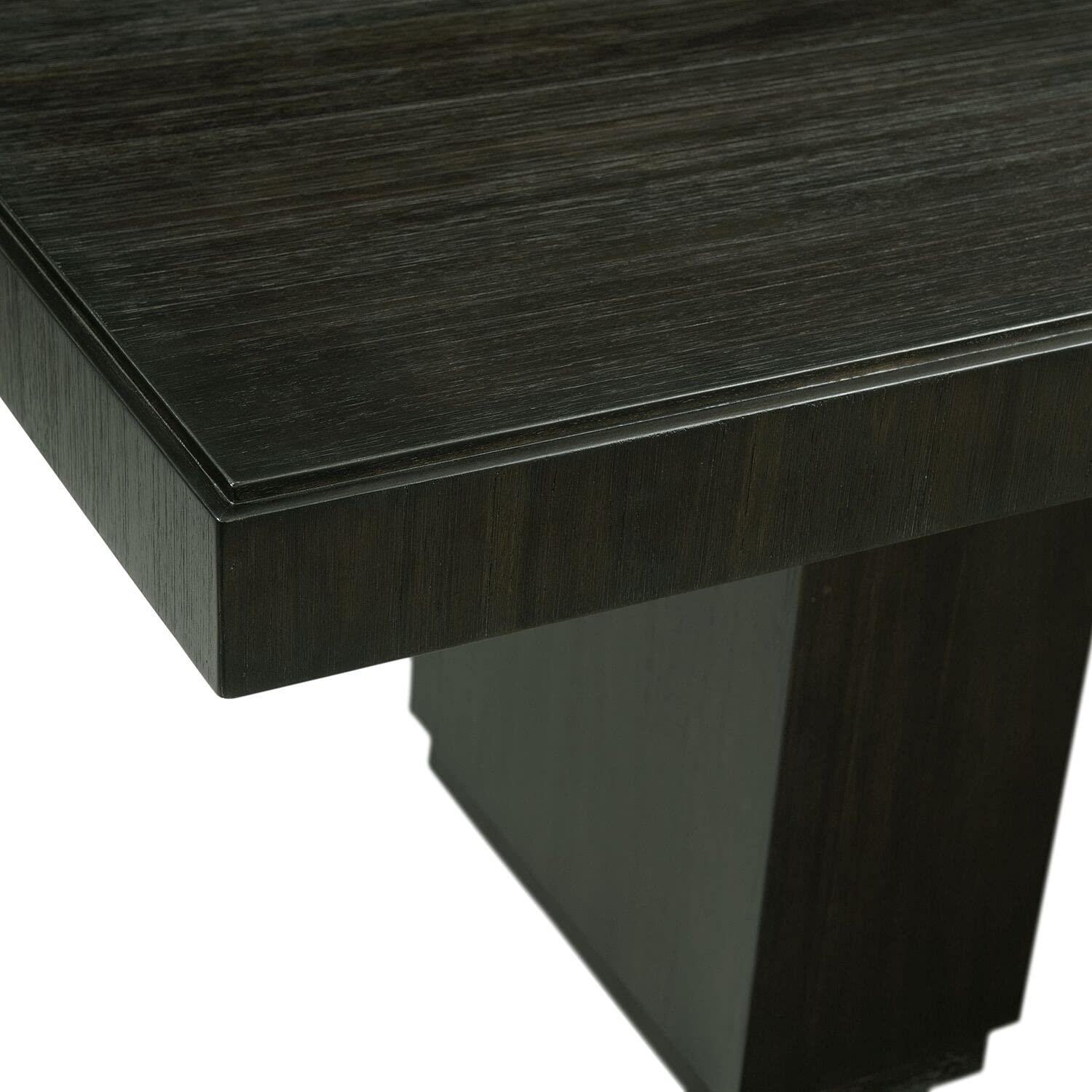 Picket House Furnishings Holden 42" x 79" Transitional Rectangle Wood Standard Height Dining Table, Thick Table Top, Thick Legs, Assembly Required, in Black Finish