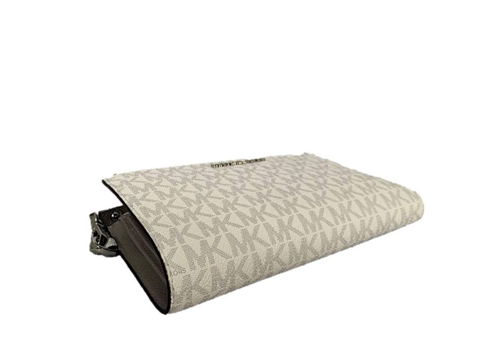Michael Kors Signature Bright White Double Zip Phone Case Wallet Wristlet 35F8STVW0B-119