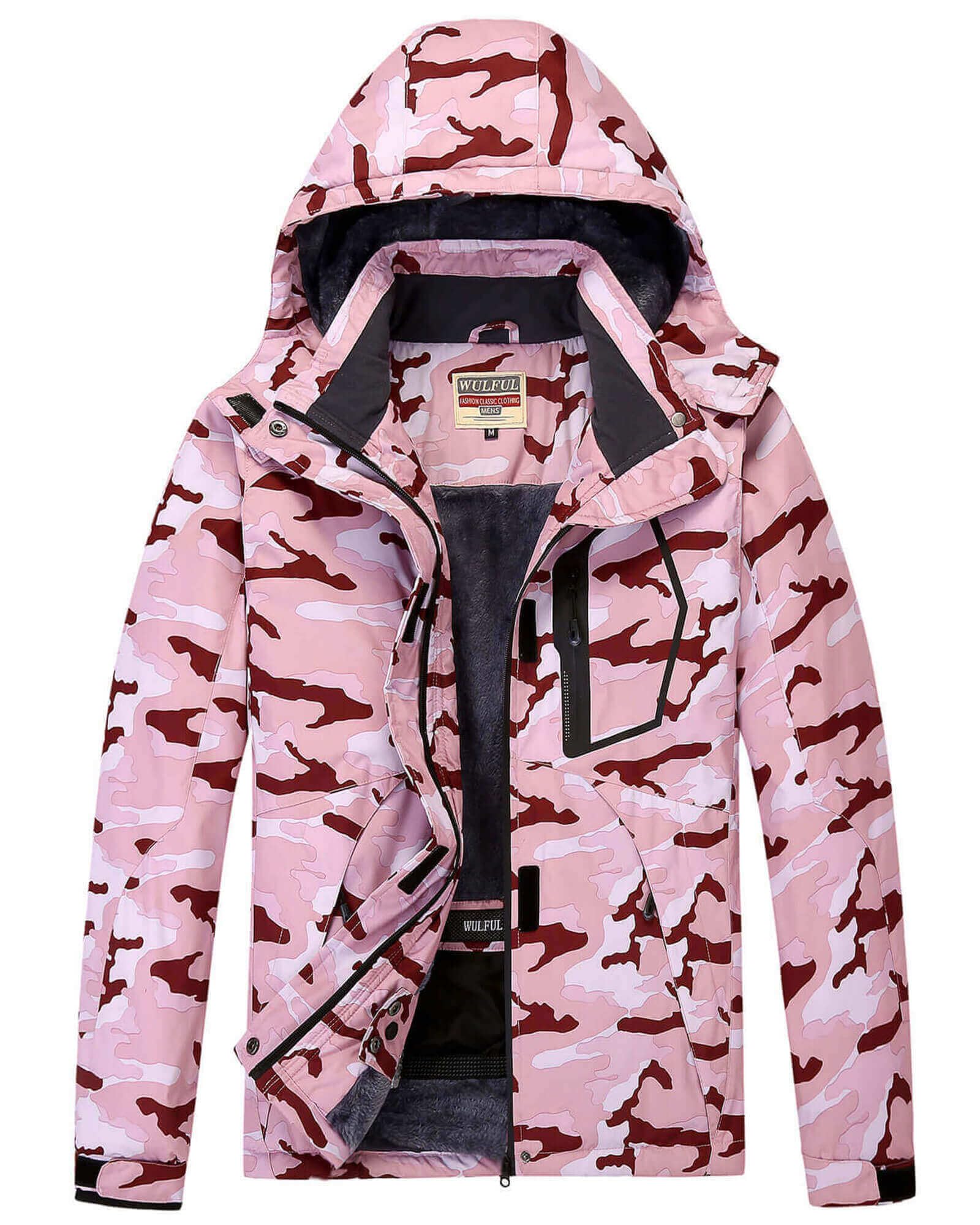 WULFUL Women’s Waterproof Snow Ski Jacket Mountain Windproof Winter Coat with Detachable Hood