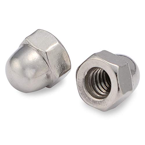 3/8-16 Acorn Cap Nuts, Stainless Steel 18-8 (304), Plain Finish, 10 PCS