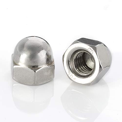 3/8-16 Acorn Cap Nuts, Stainless Steel 18-8 (304), Plain Finish, 10 PCS