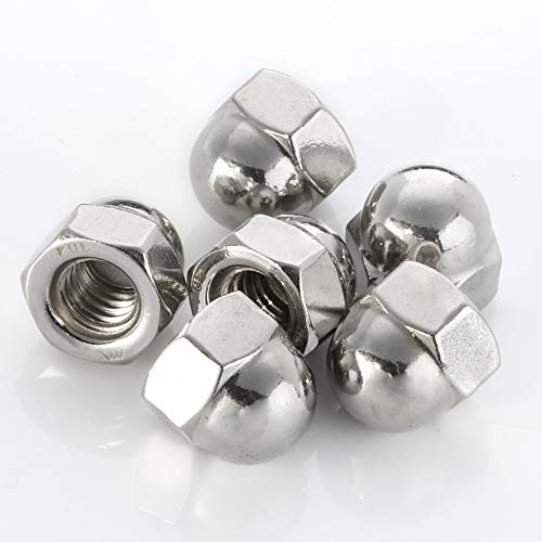 3/8-16 Acorn Cap Nuts, Stainless Steel 18-8 (304), Plain Finish, 10 PCS
