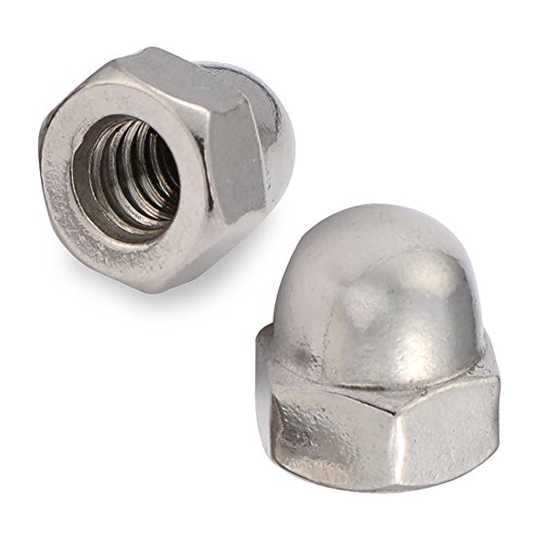 3/8-16 Acorn Cap Nuts, Stainless Steel 18-8 (304), Plain Finish, 10 PCS