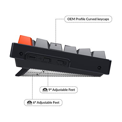 Keychron K8 Wireless Bluetooth/USB Wired Mechanical Keyboard, Hot-swappable Tenkeyless 87 Keys RGB LED Backlit Gateron Blue Switch N-Key Rollover, Aluminum Frame for Mac and Windows