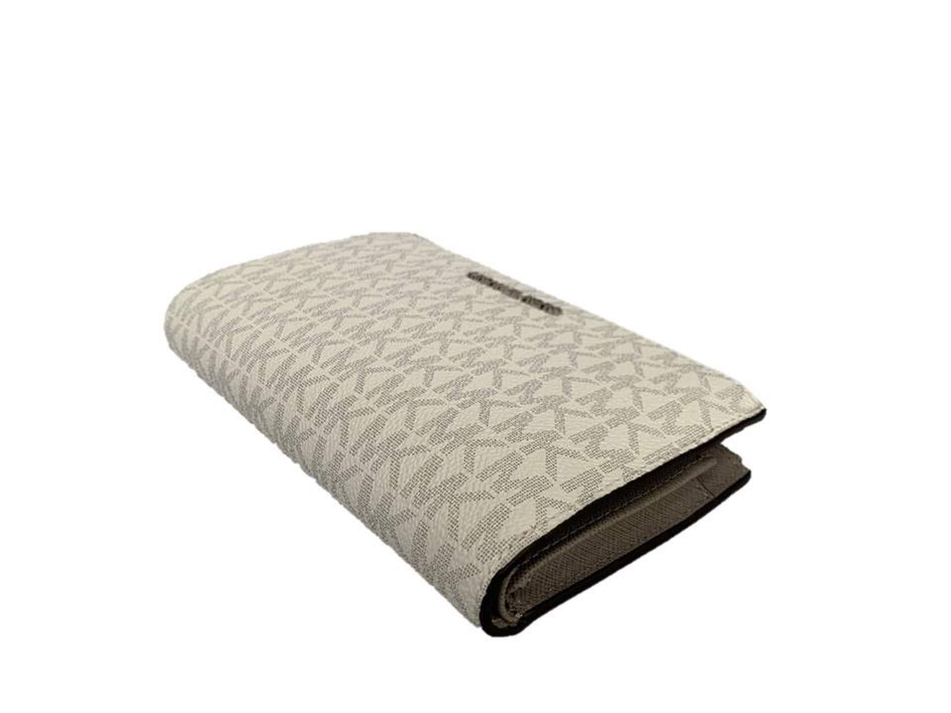 Michael Kors Signature Bright White Double Zip Phone Case Wallet Wristlet 35F8STVW0B-119