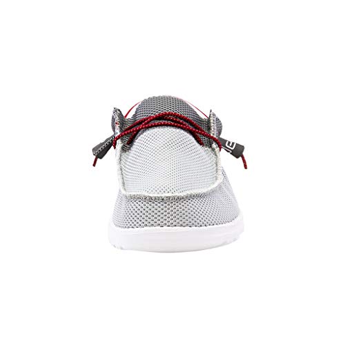 Hey Dude Men's Wally Sox Funk Dark Grey Red Size 10 | Men’s Shoes | Men's Lace Up Loafers | Comfortable & Light-Weight