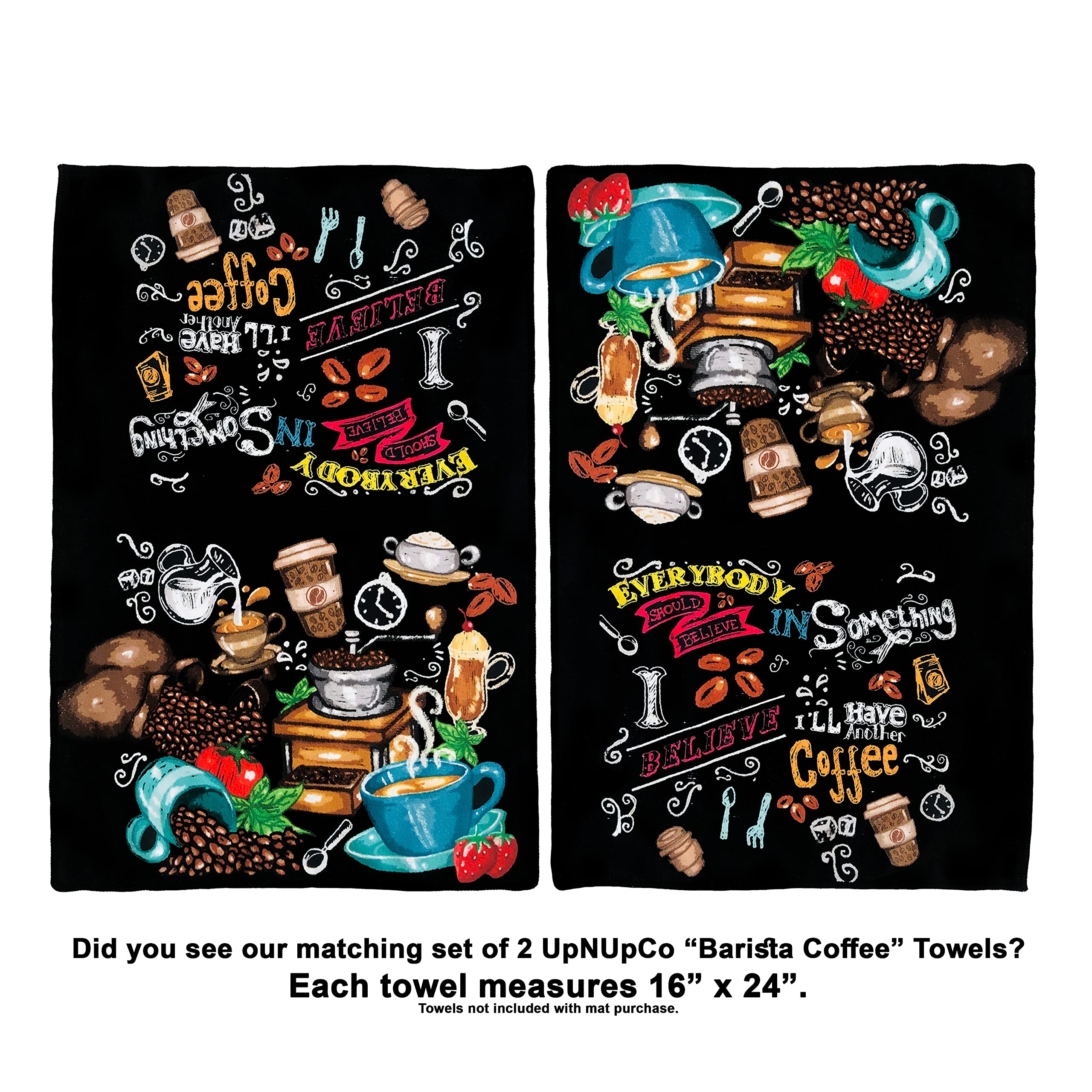 UpNUpCo Artistic Beautiful Anti Fatigue Kitchen Floor Mat - Unique Floor Mats - Pain Relief Padded Kitchen Mats - Floor Mats For In Front Of Sink - Memory Foam 47" X 17.5" X 10mm Coffee