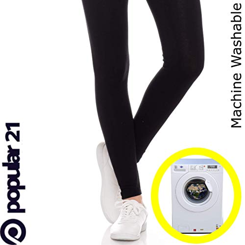Popular 21 Fold Over Yoga Pants for Women | Soft Cotton Full Length Leggings (Black/White, Large)