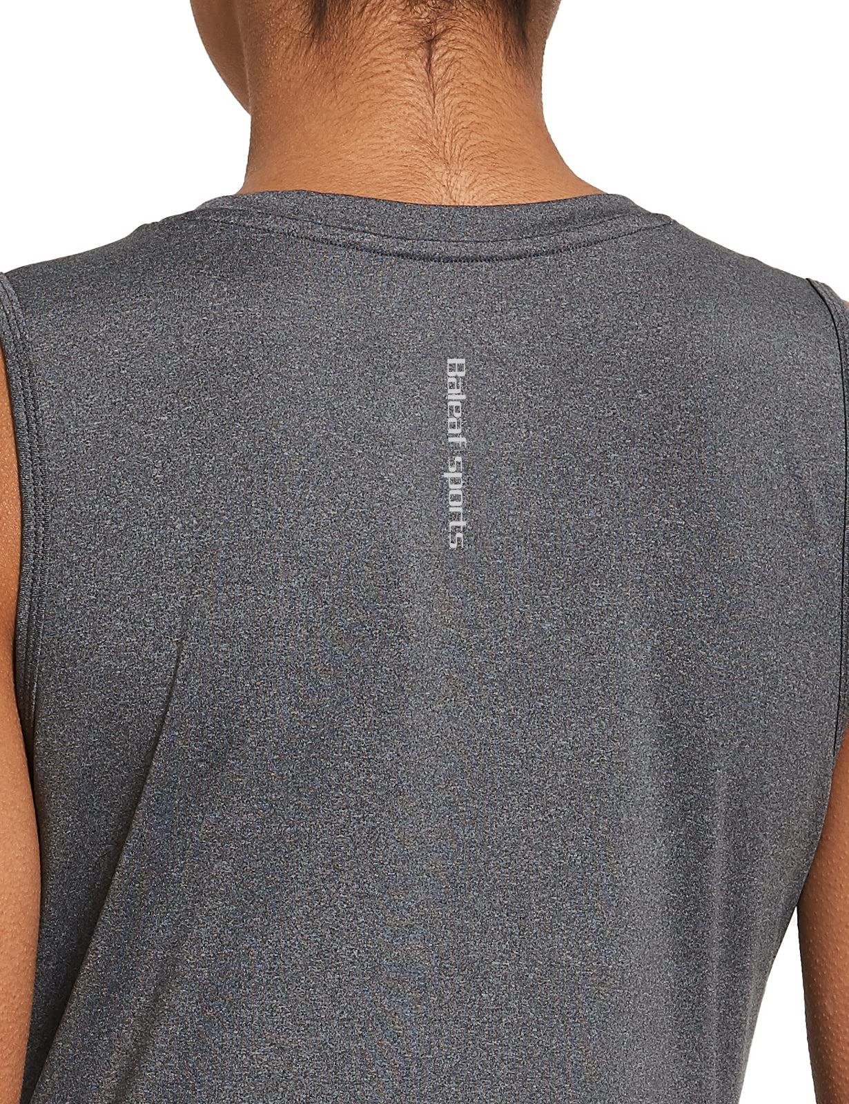 baleaf Women's Workout Tops Sleeveless Running Yoga Tops Gym Atnletic Shirts Activewear Gray Size L