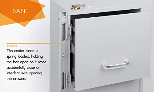 Guardianite File Cabinet Locking Bar. Fits 2 Drawer File Cabinets. Includes Cobalt Drill Bit. (Gray)