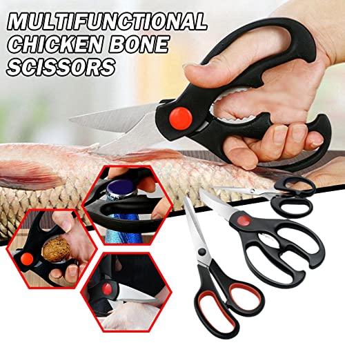 Kitchen Scissors, Heavy Duty Meat Scissors Poultry Shears, Dishwasher Safe Food Cooking Scissors Stainless Steel Utility Shears, 3-Pack