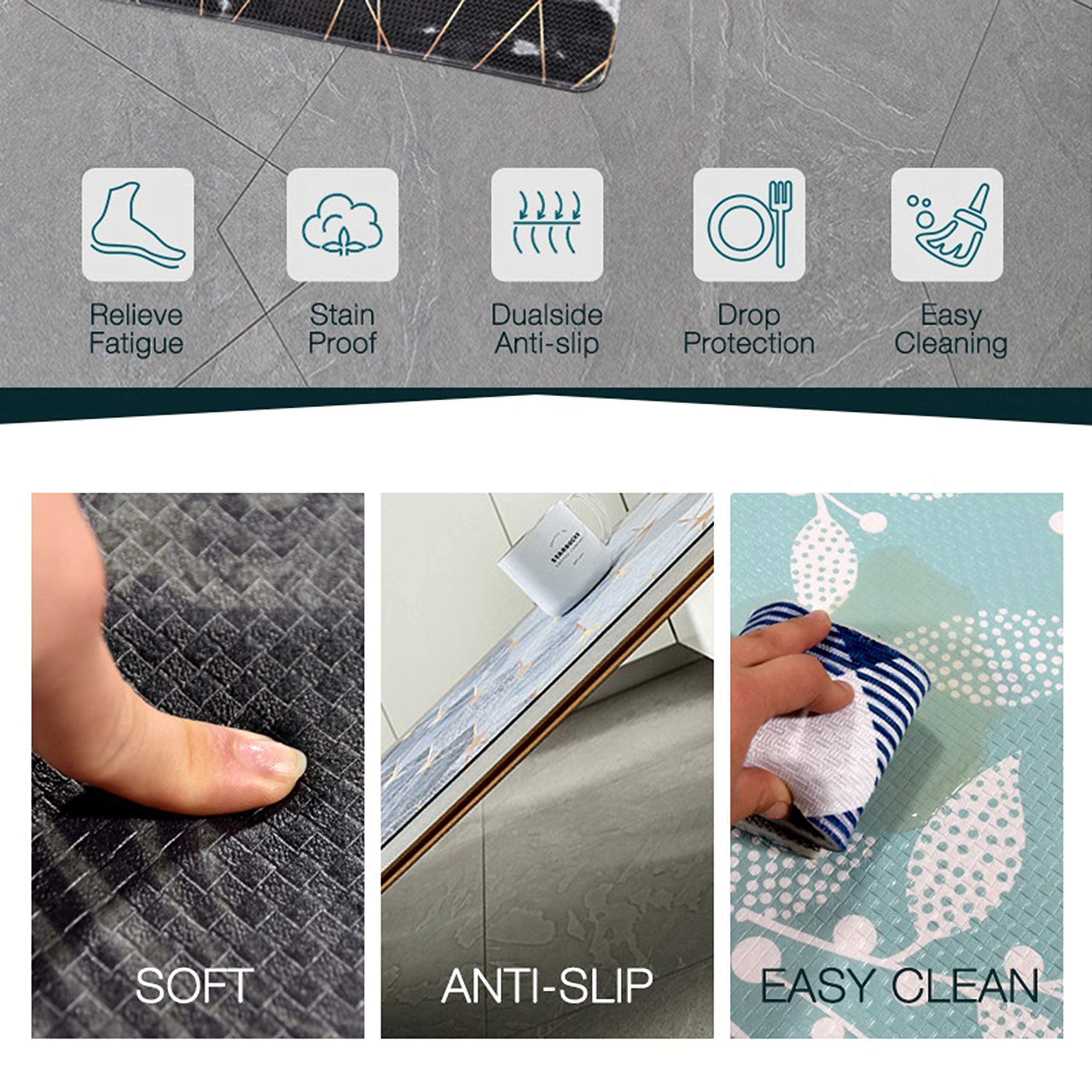 UpNUpCo Artistic Beautiful Anti Fatigue Kitchen Floor Mat - Unique Floor Mats - Pain Relief Padded Kitchen Mats - Floor Mats For In Front Of Sink - Memory Foam 47" X 17.5" X 10mm Coffee