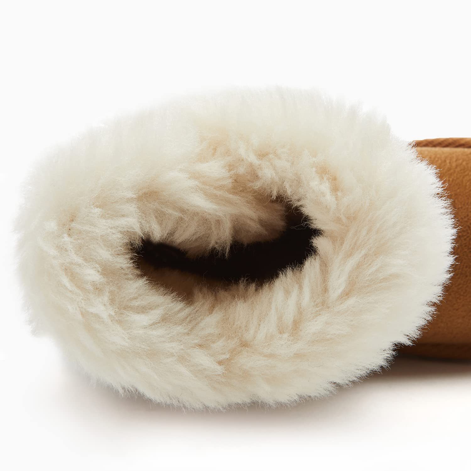 Weestep Wood Button Warm Shearling Winter Lightweight Snow Boots(12 Little Kid, Brown)