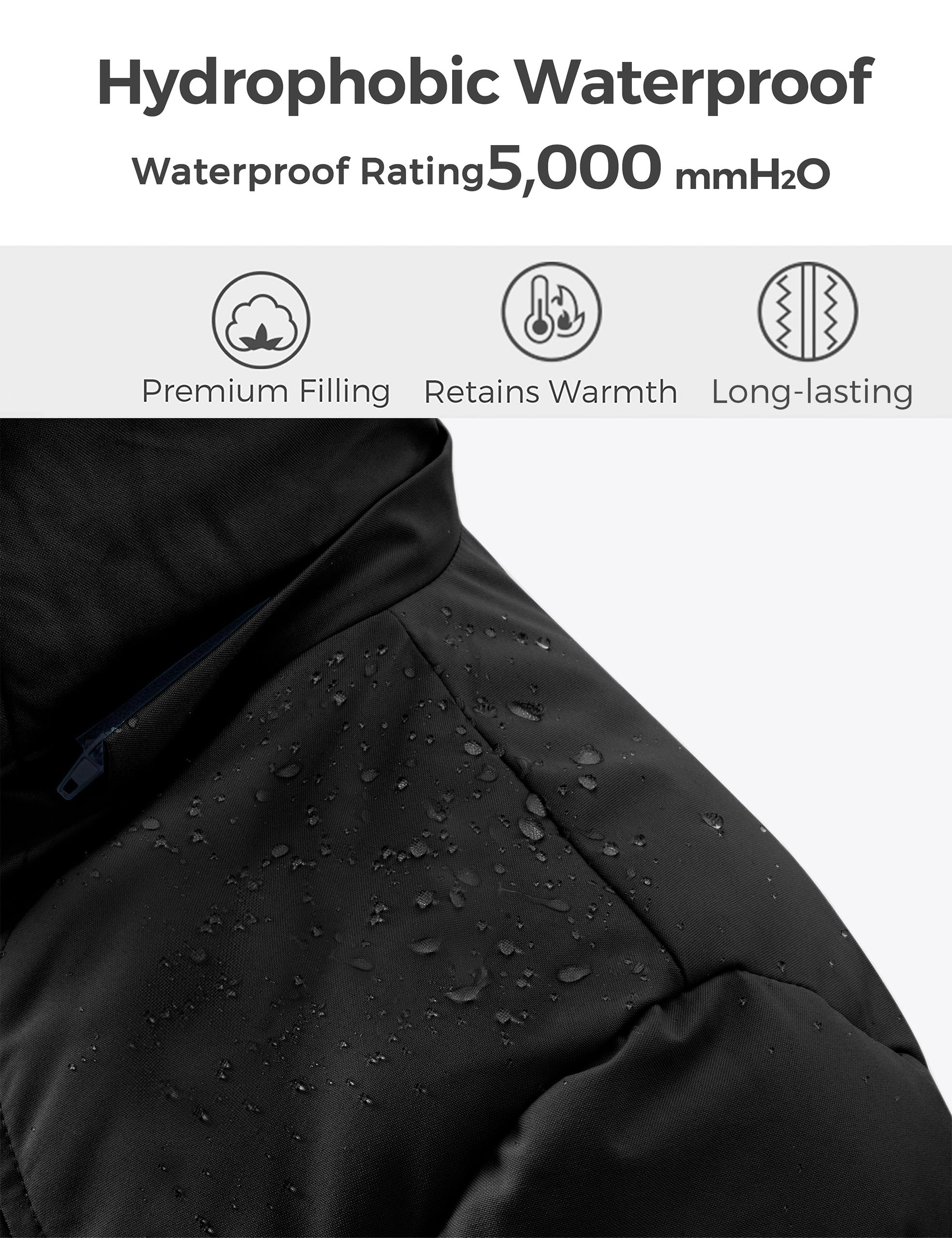 wantdo Women's Fur Hooded Winter Coat Warm Thicken Puffer Coat Black XL
