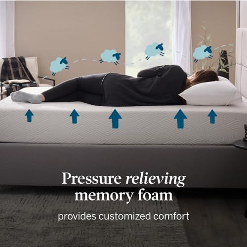 LUCID 10 Inch Memory Foam Mattress - Plush Feel - Infused with Bamboo Charcoal and Gel - Bed in a Box - Temperature Regulating - Pressure Relief - Breathable - Full Size