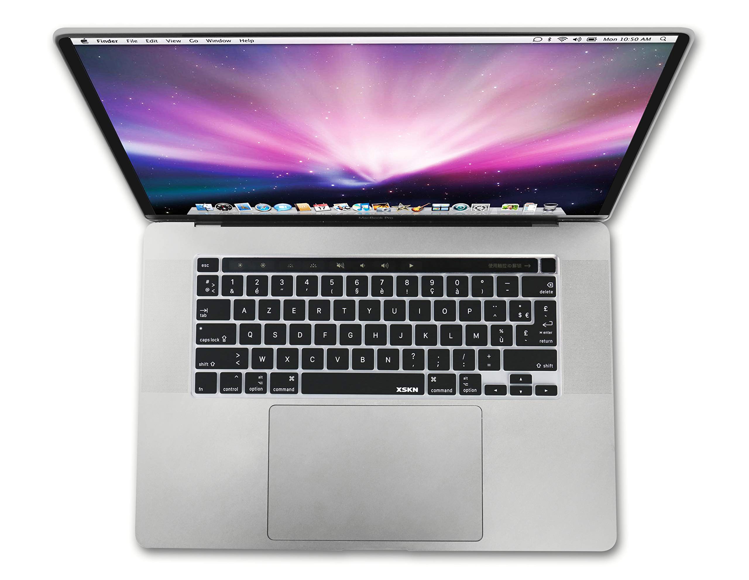 XSKN French Language Black Silicone Keyboard Cover Skin for Touch Bar Models 2019 New MacBook Pro 16 inch A2141 2020 New MacBook Pro 13.3 inch A2251 A2289 A2338 M1 Keyboard US & EU Common Version
