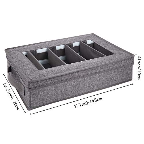 Silverware Storage Box Chest, Flatware Storage Case, Utensil Holder with Removable Lid and Adjustable Dividers for Organizing Utensils, Cutlery, Flatware, Knives, Large Capacity Gray