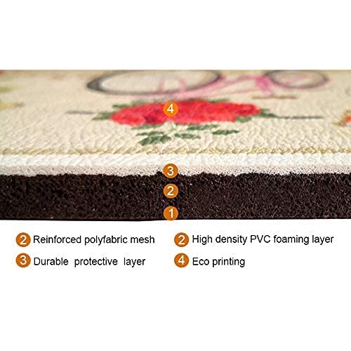 UpNUpCo Artistic Beautiful Anti Fatigue Kitchen Floor Mat - Unique Floor Mats - Pain Relief Padded Kitchen Mats - Floor Mats For In Front Of Sink - Memory Foam 47" X 17.5" X 10mm Coffee