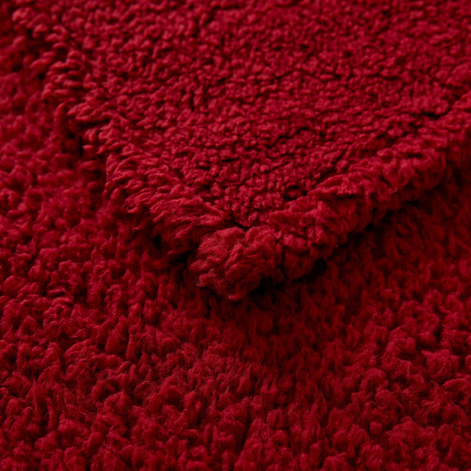 FFLMYUHUL I U Fuzzy Throw Blanket with Super Soft and Warm Throw Flannel Blanket … (Tz06-wine Red, 50" L x 60" W)
