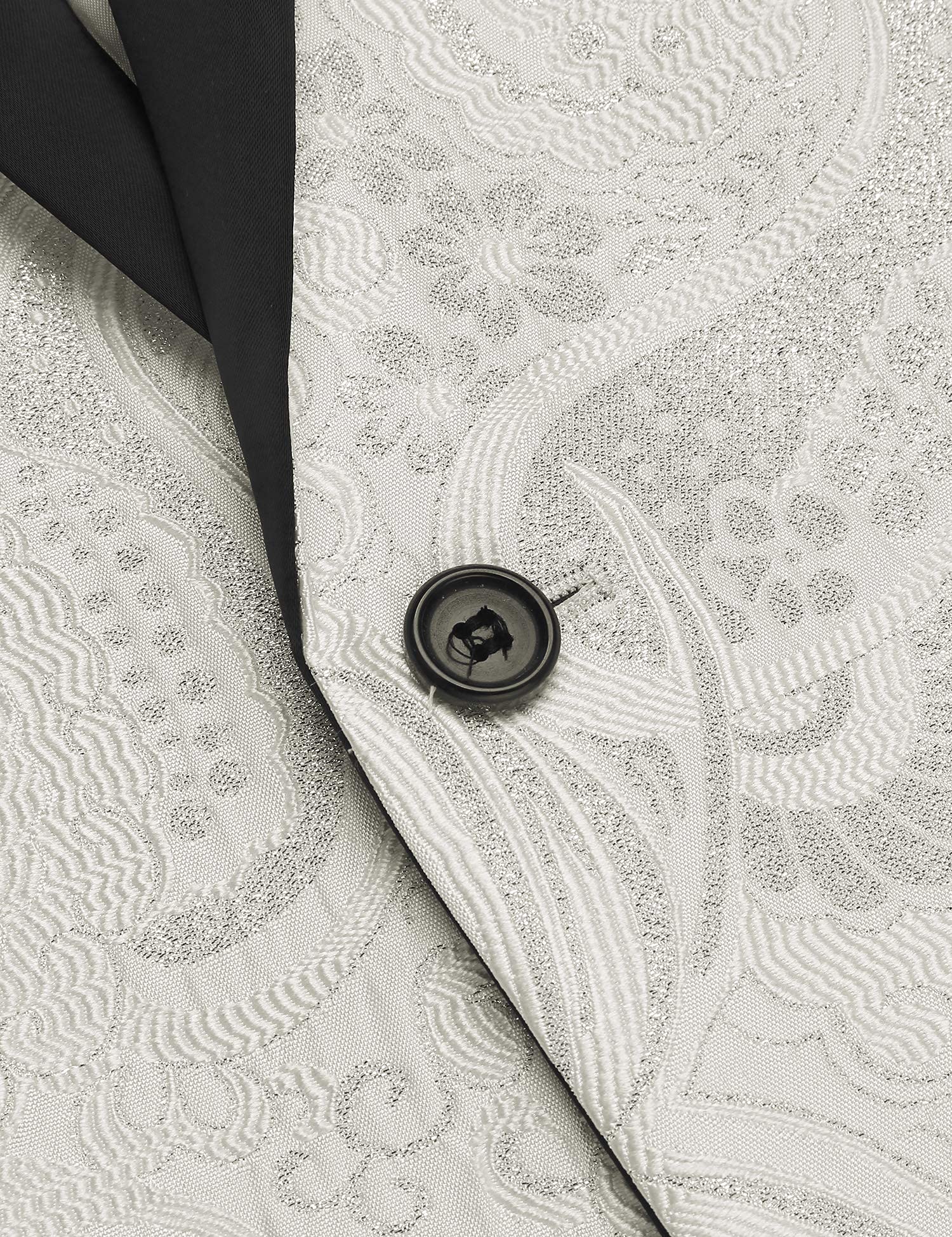COOFANDY Men's Floral Tuxedo Jacket Luxury Embroidered Wedding Blazer Dress Suit for Party Dinner White