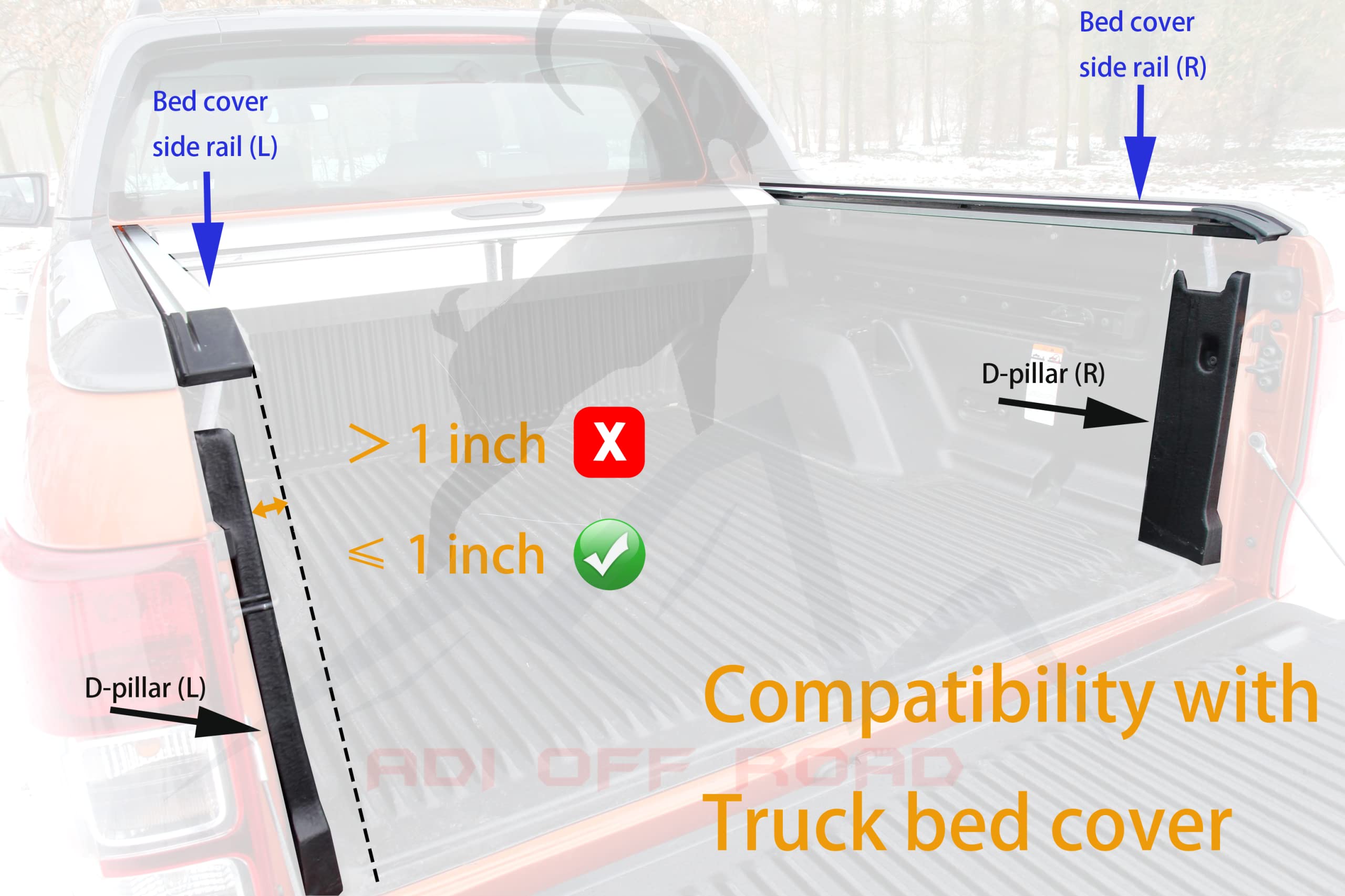 ADI OFF ROAD Truck Bed Extender for Ram, Ford, Silverado, Sierra, Tundra, Titan Pickup Truck Universal Tailgate Extension