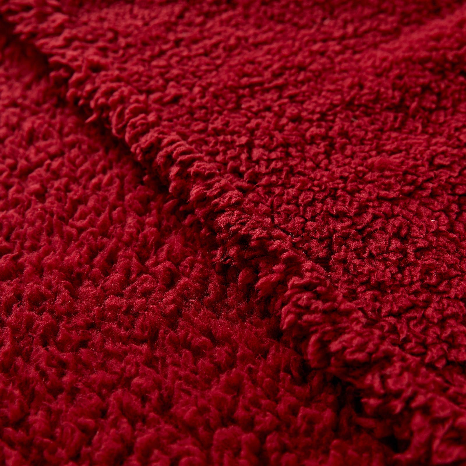 FFLMYUHUL I U Fuzzy Throw Blanket with Super Soft and Warm Throw Flannel Blanket … (Tz06-wine Red, 50" L x 60" W)