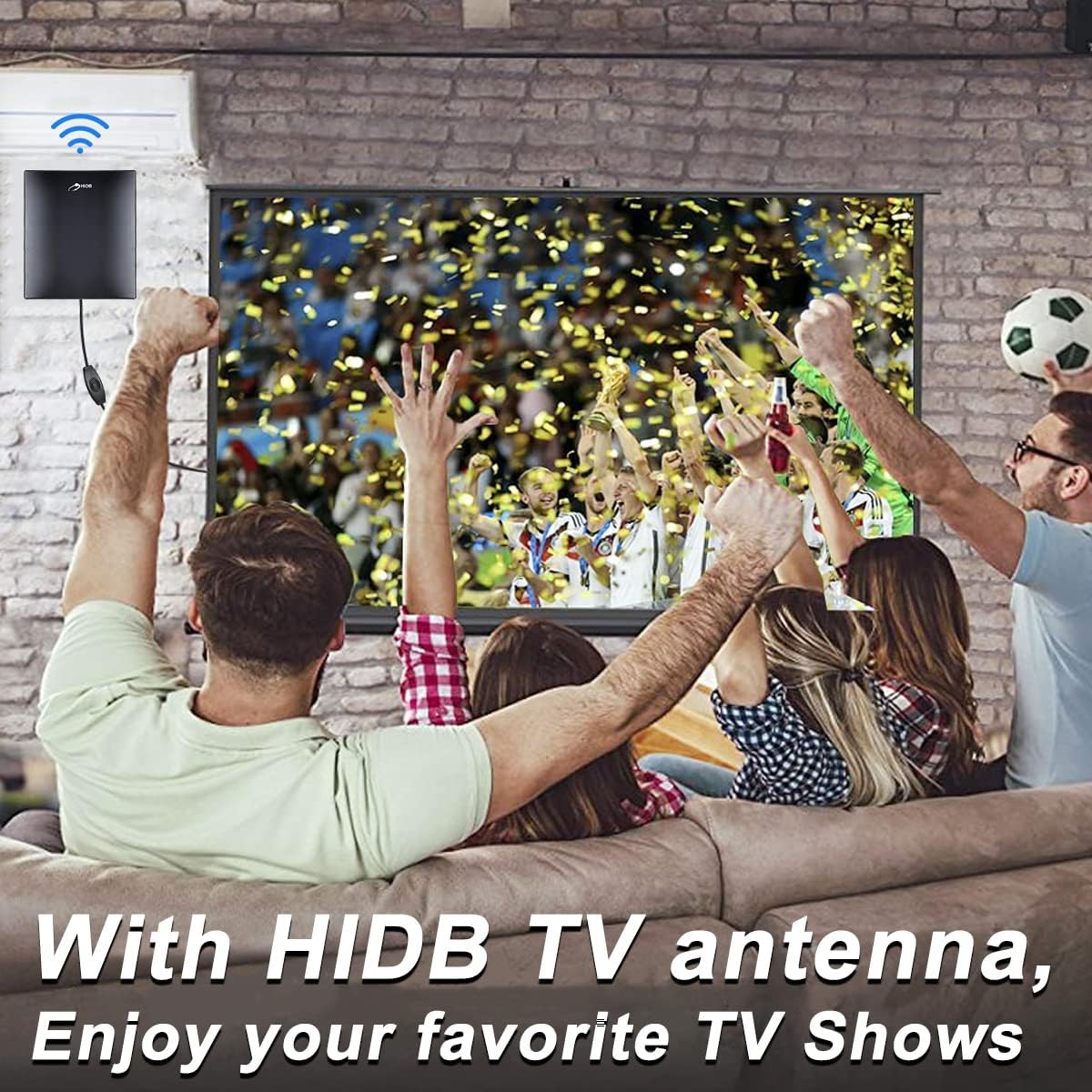 2024 TV Antenna for Smart TV, TV Antenna Indoor Outdoor, Long Range Reception HD Antenna, Digital TV Antenna Supports 4k (Black)